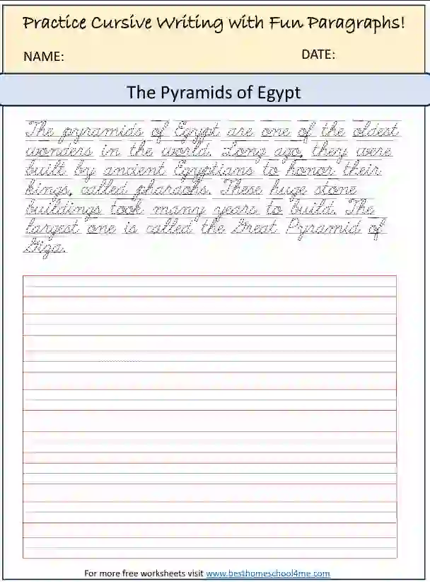 Free Cursive Writing Paragraph Worksheets PDF – Fun & Easy Practice for Kids