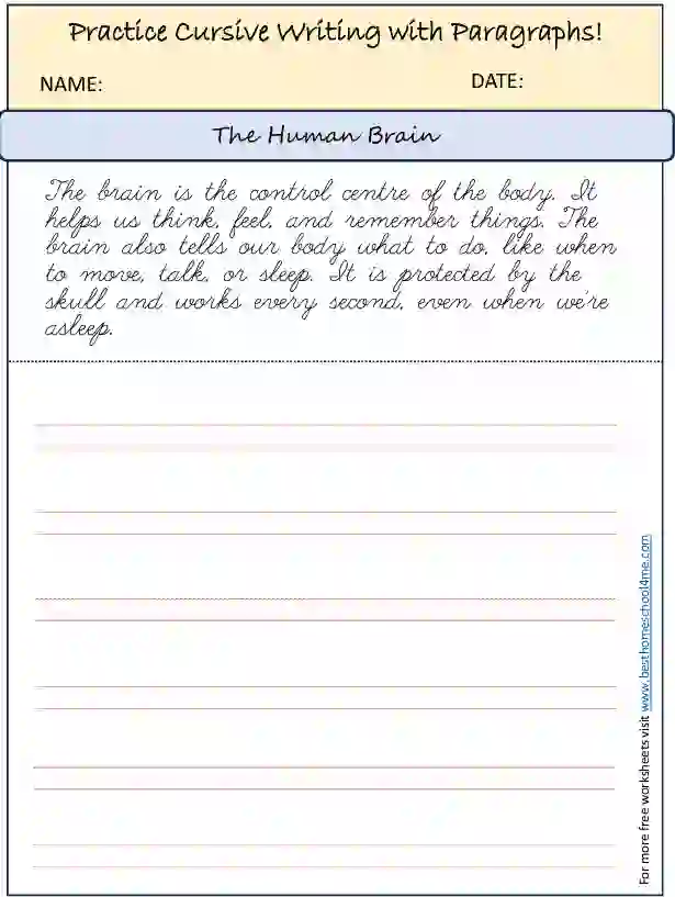 Free Cursive Writing Paragraph Worksheets PDF – Fun & Easy Practice for ...